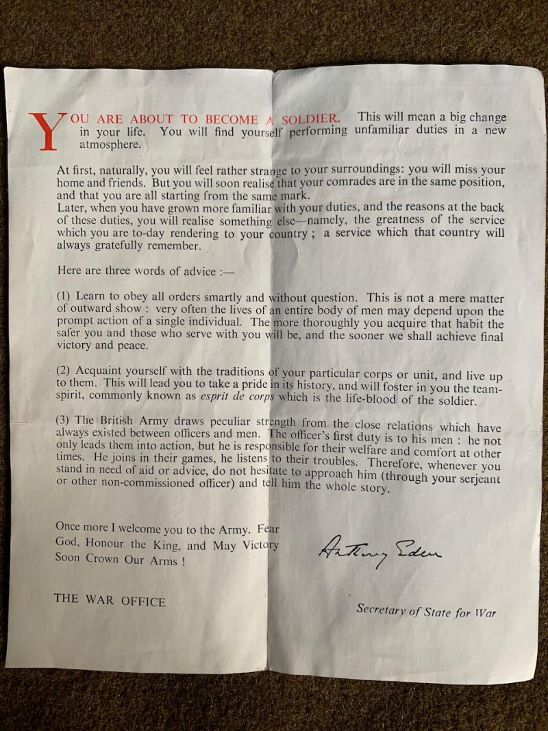 War Department Militaria | "Welcome to His Majesty's Army" Leaflet